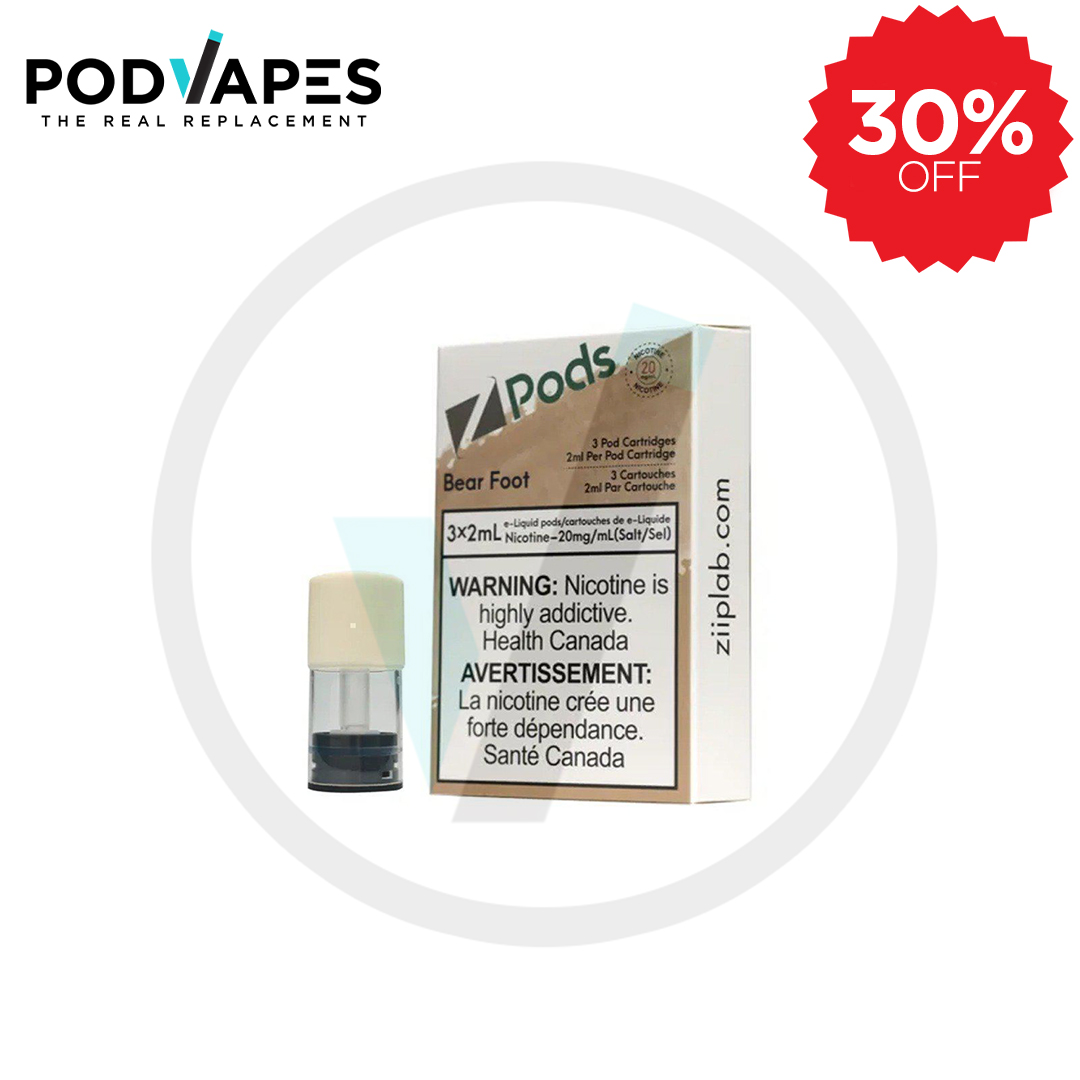 PODVAPES ZiiP Pods: S Style - Bear Foot Pods 5% 50mg/ml Affordable ...