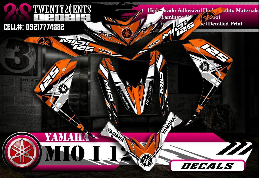 mio i 125 decals Sticker orange white rg | Lazada PH