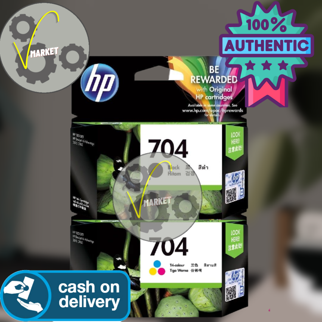 ORIGINAL Full Set HP 704 Black and Color set Complete Bundle : HP ...