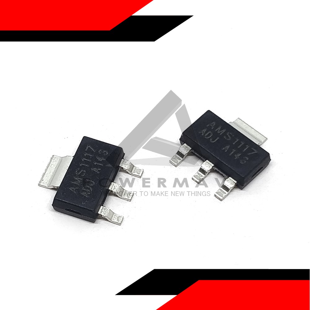 2pcs ams1117 adj adjustable SOT-223 SMD SMT Analog Voltage 1.8V- 15V DC ...