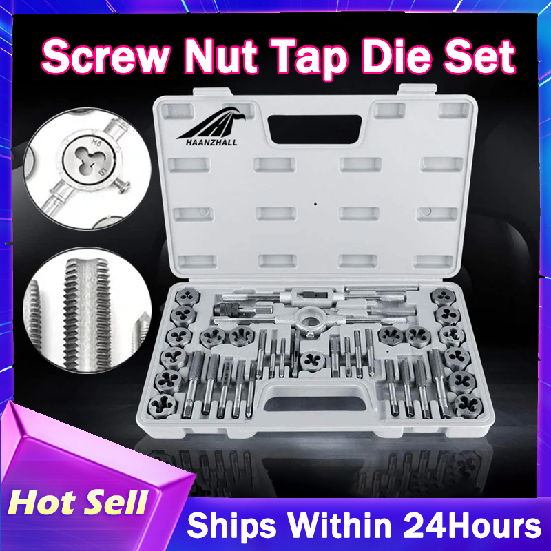 🥇 Original 40Pcs Metric Tap Die Set Hand Threading Tool Tungsten ...