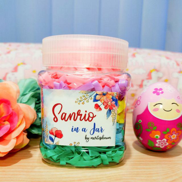 Sanrio in a Jar Plastic Jar Container Hair Tie Rubberband Ponytail Tali ...