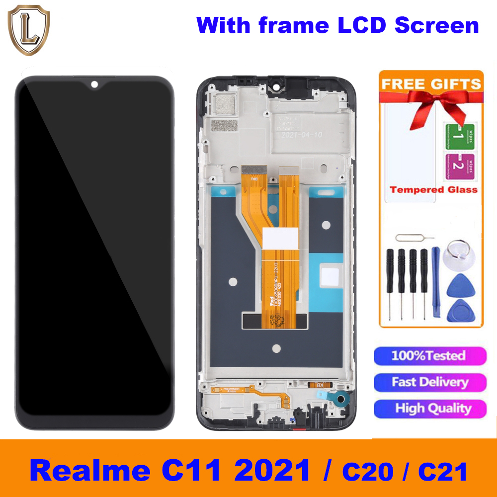 100% Original For Realme C11 2021 RMX3231 LCD Display Screen Touch Digitizer LCD Display Repair ...