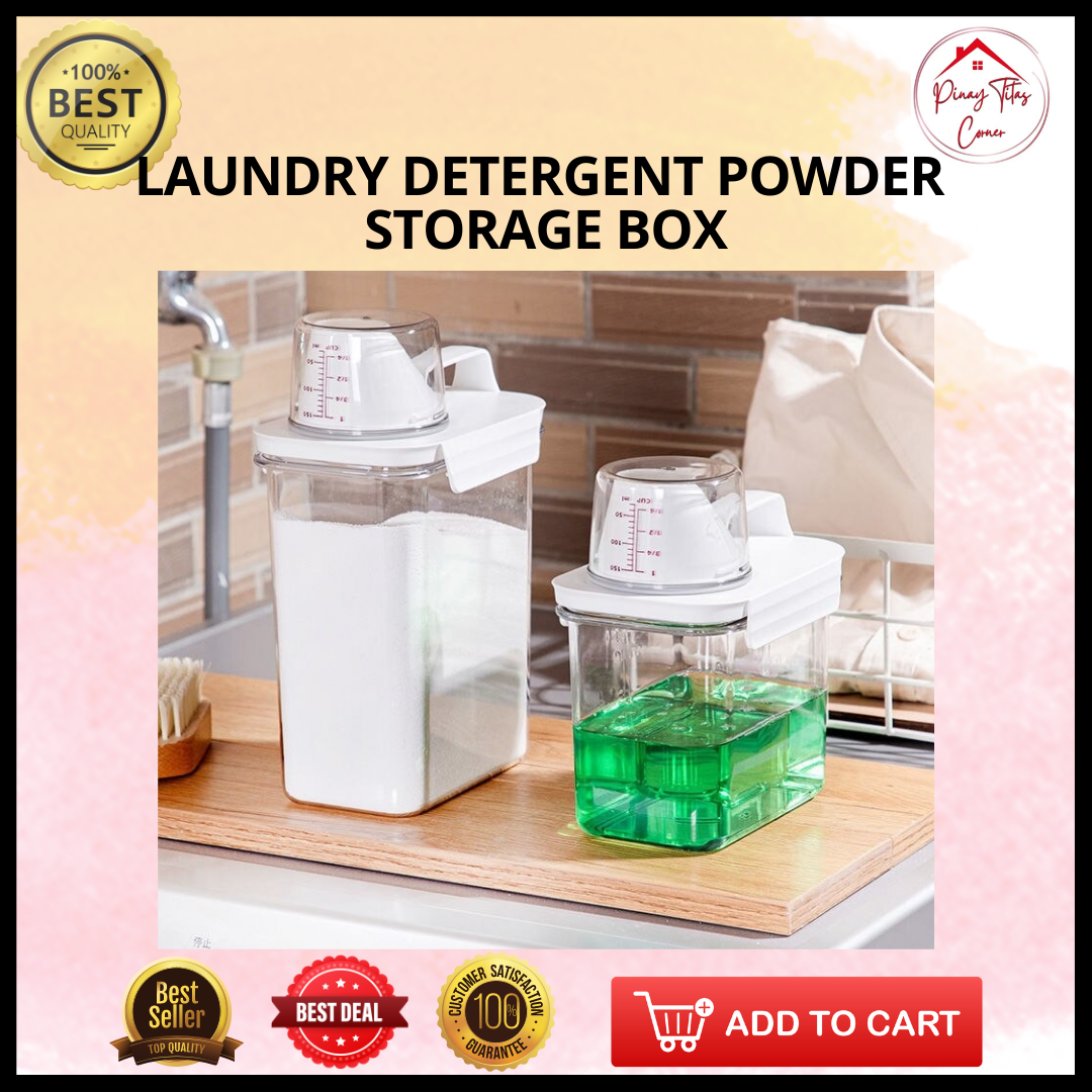 Pinay TItas Multipurpose Laundry Detergent Powder Storage Box Airtight ...