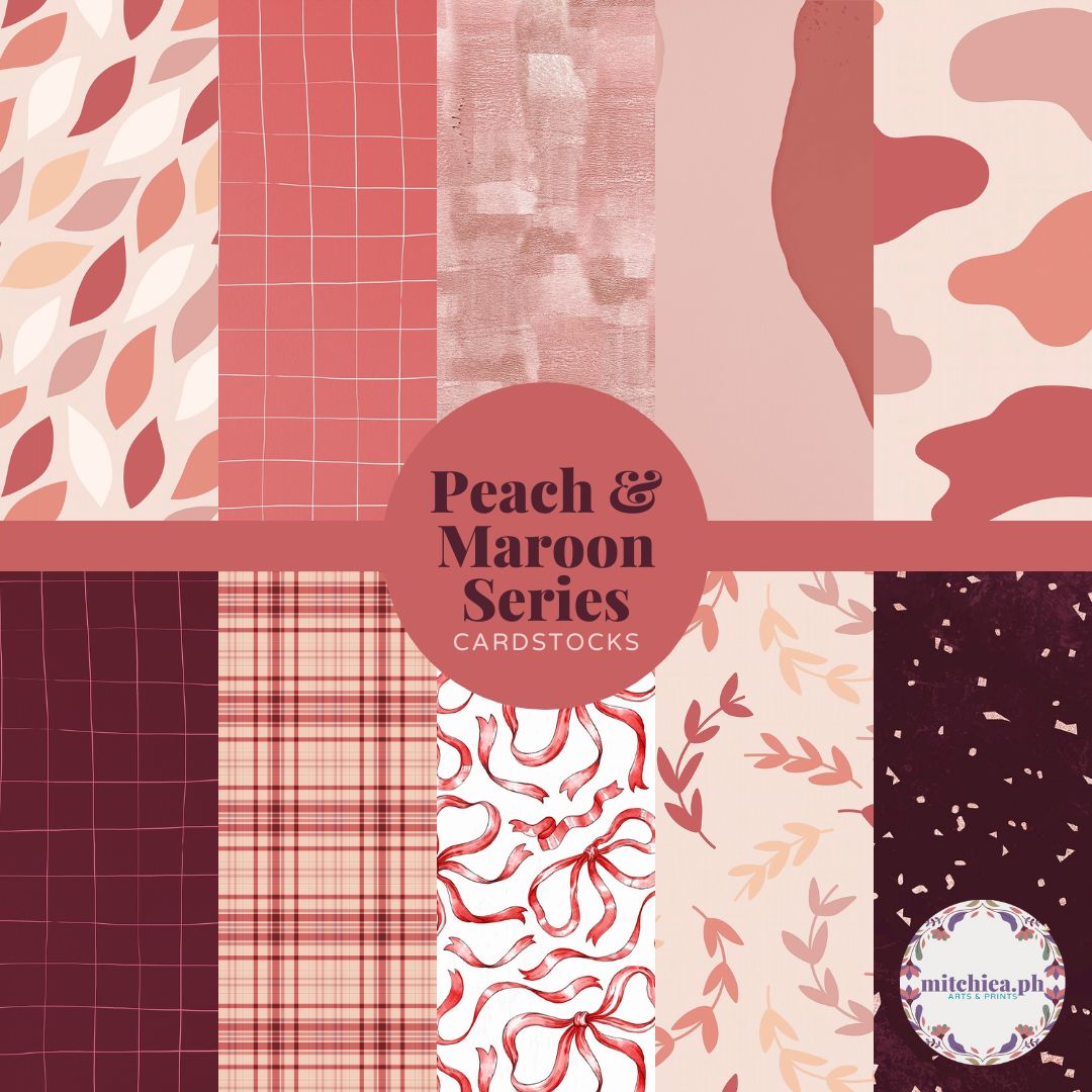 20 sheets Peach and Maroon Series Stationery Cardstocks | Mitchiea PH ...