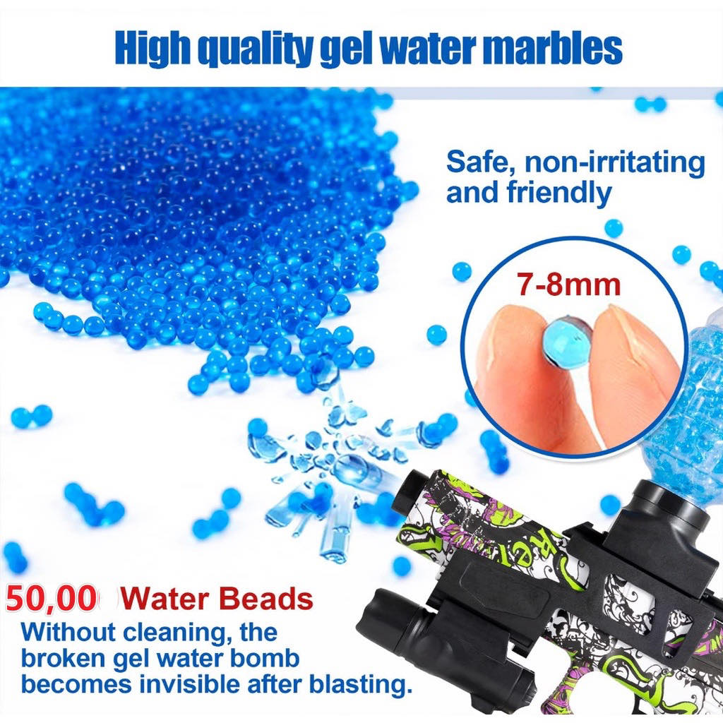 JOYL 10 Mini Sachet of Bullets Beads Refill Ammo 7-8mm –Water Balls ...
