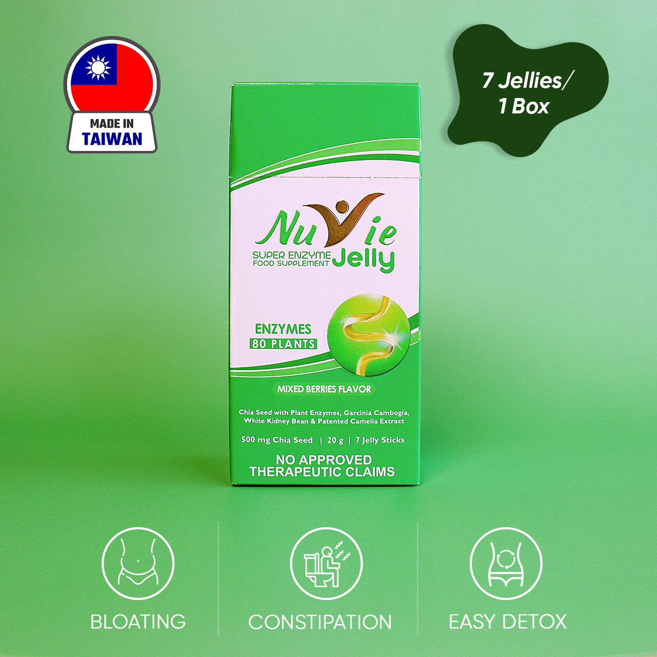 NuVie Super Enzyme Jelly 7x [Constipation, Bloating, Detox, Indigestion ...