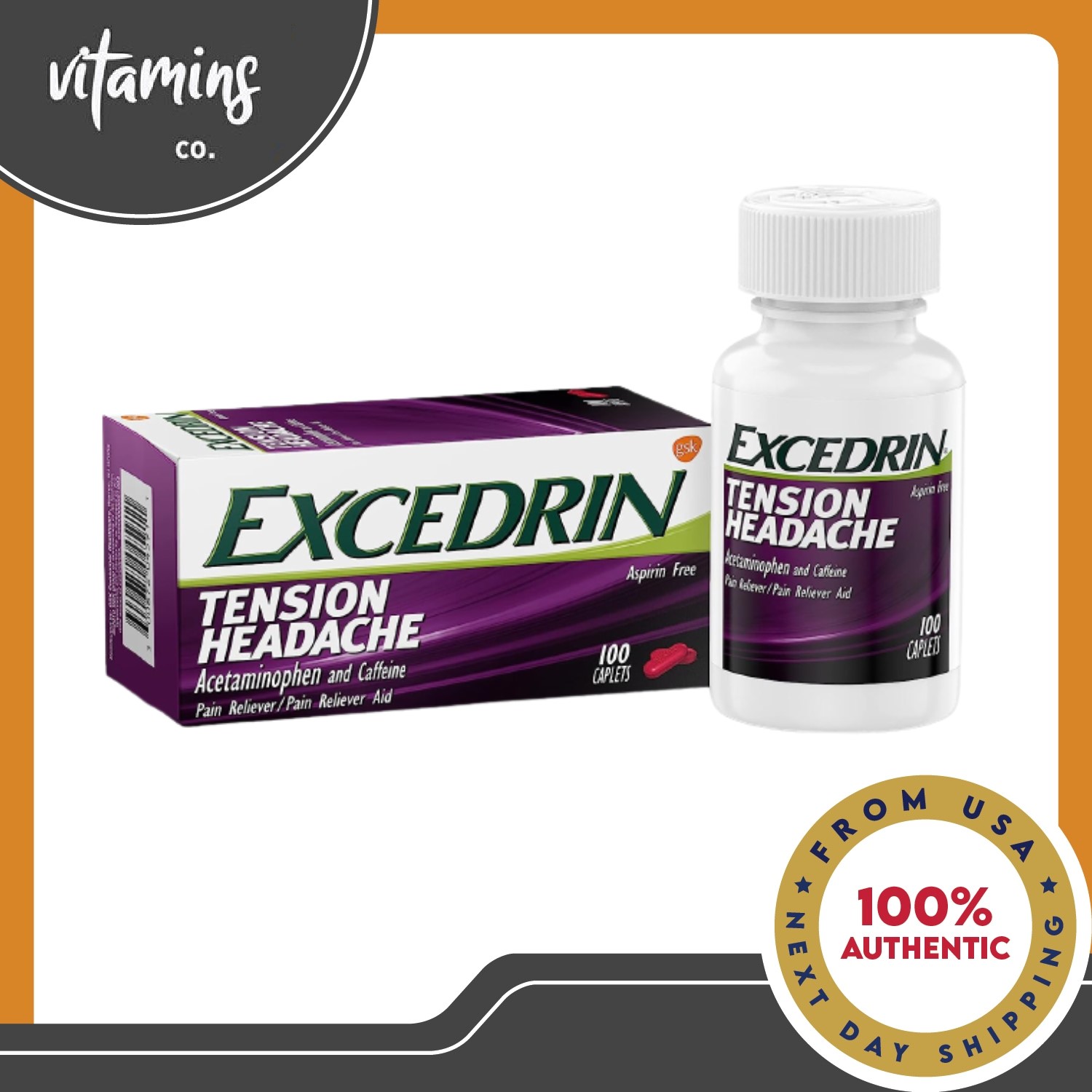 Excedrin Tension Headache, Aspirin Free for Head, Neck and Shoulder ...