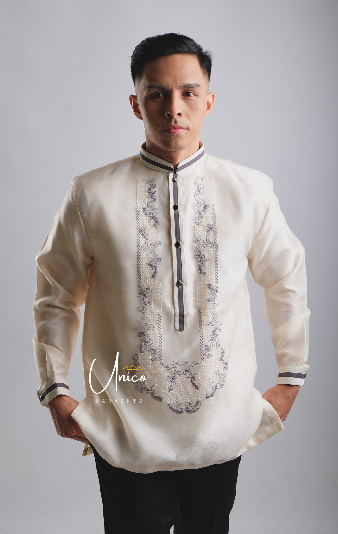 Barong Tagalog For Men Piña Organza With Lining Oriental Design | Lazada PH