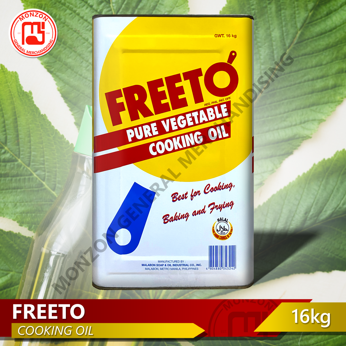 Freeto Pure Vegetable Cooking Oil 16kg | Lazada PH