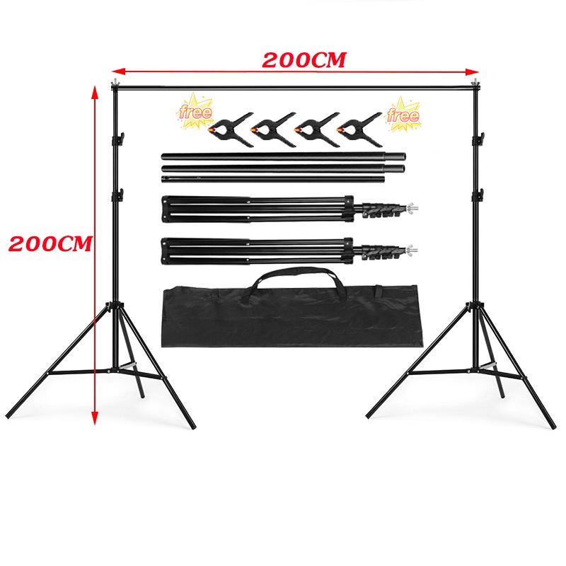 200cm x 200cm* 4 clips /6ft x 6ft Heavy Duty Background Stand Backdrop Support System Kit with ...