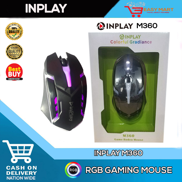 EASYMART Inplay M360 COLORFUL GRADIANCE GAME RODEO RGB gaming mouse FOR ...