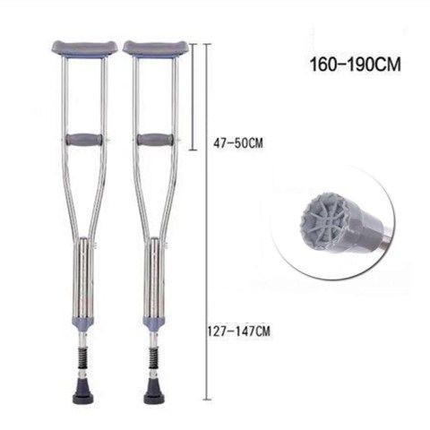 Stainless Steel Spring Shock Crutches Adjustable Pair/Single Crutch ...