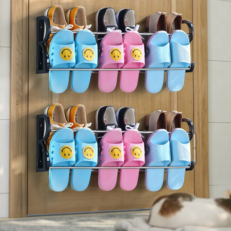 Candy Online Wall-Mounted Shoe Rack Slippers Rack Behind Door Shoe rack ...