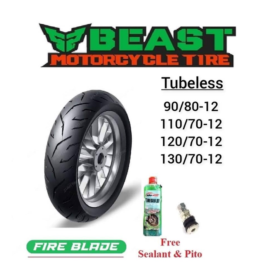 BEAST FLASH (P6240) TUBELESS TIRE "12 INCHES" Skid Tires Original WITH ...