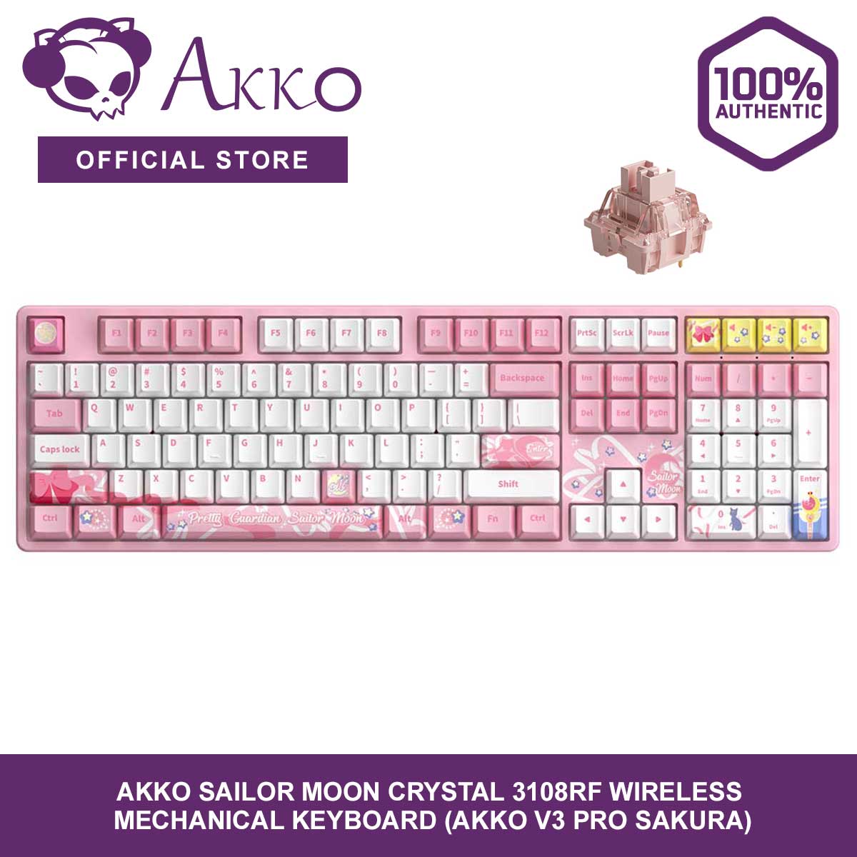 Akko Sailor Moon Crystal 3108RF Wireless Mechanical Keyboard (Akko V3 ...
