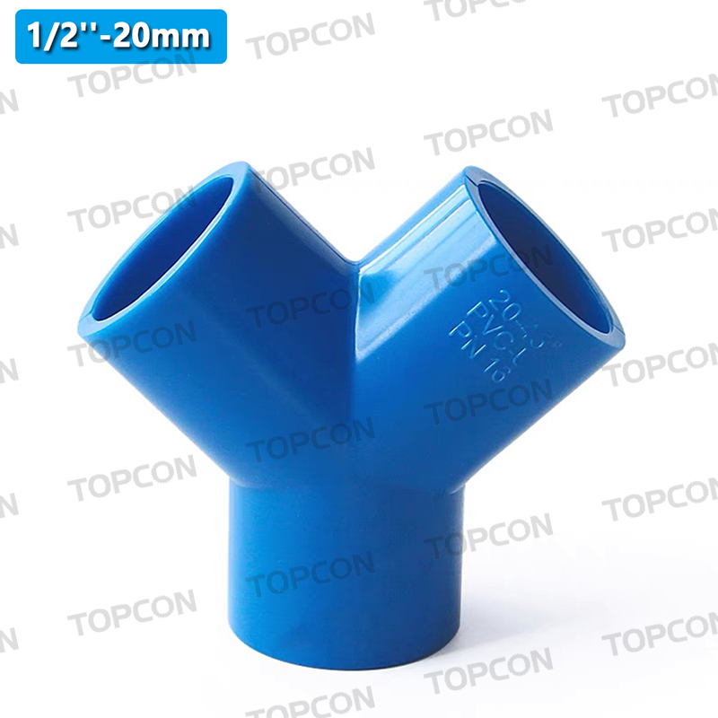1/2" 3/4'' 1'' PVC Blue Y Tee Water Pipe Fittings | Lazada PH