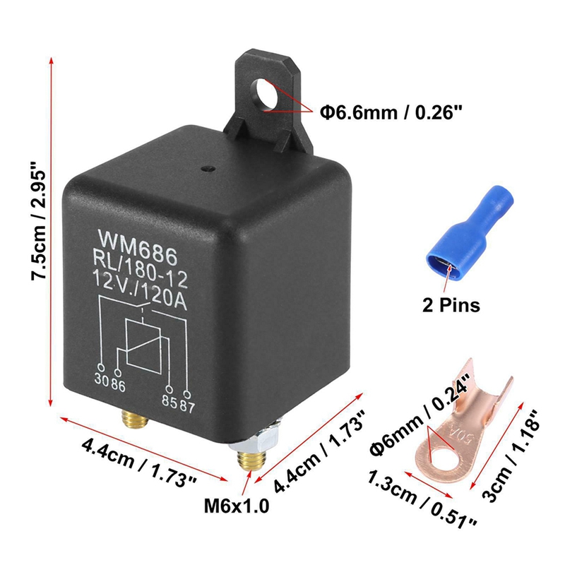 WM686 DC 12V Relay Battery Isolating Relay 12V / 120A Peak Load for Car ...