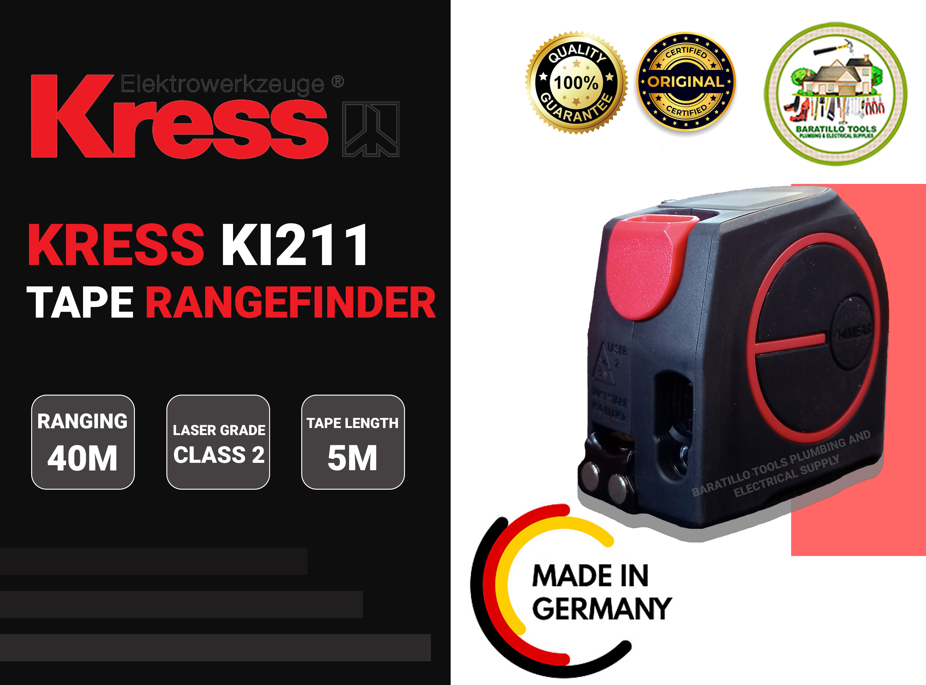 KRESS Tape Rangefinder 40M KI211 | Lazada PH