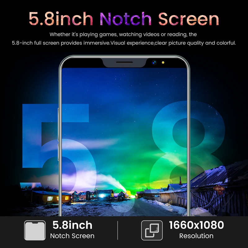 I13 5.8 Inch Android Phone with 512MB+4G Green Android Smartphone, Rear ...