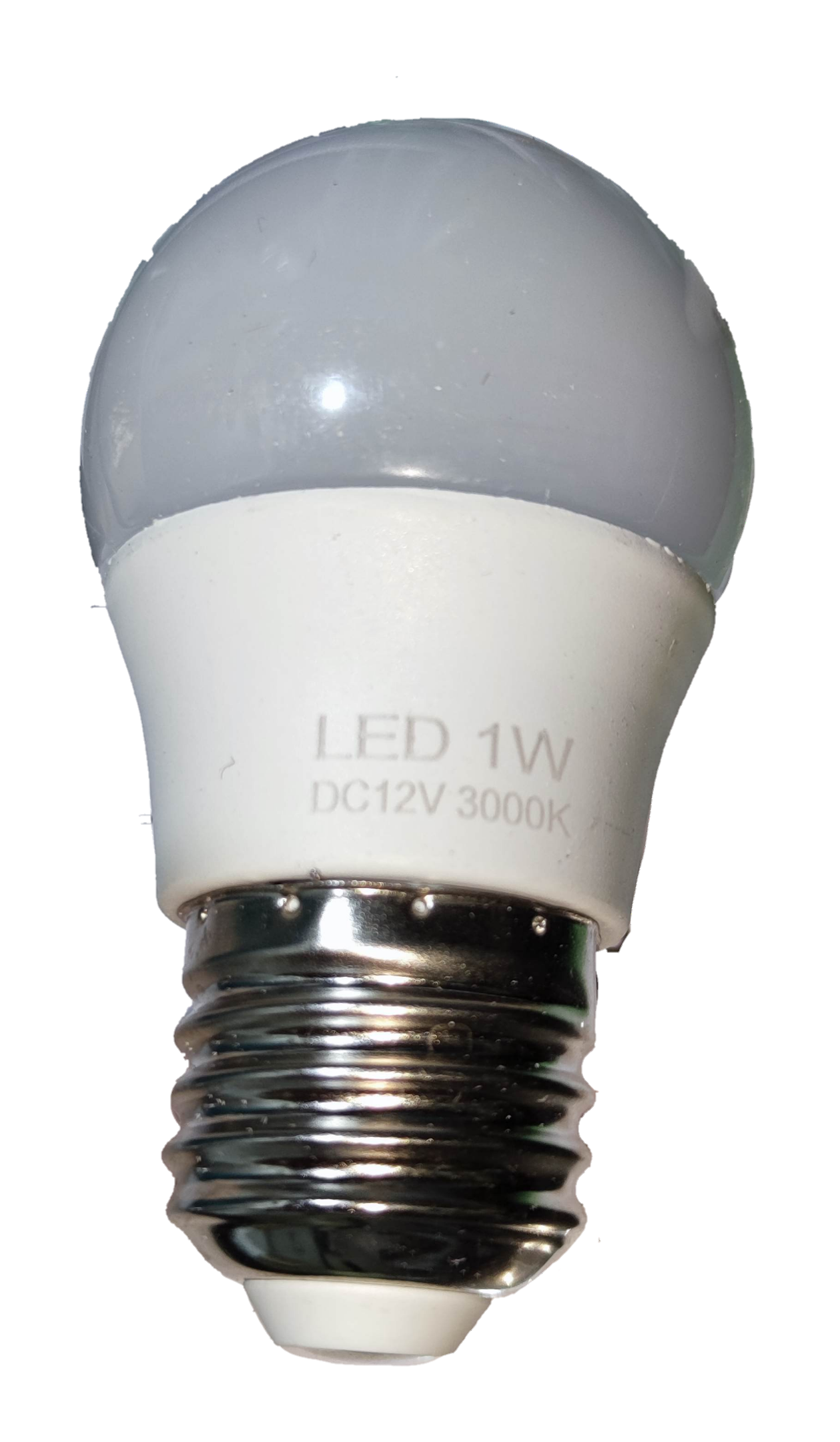 LED Bulb 12V DC 1W E27 Warm White Yellow Color ( needs Battery to light ...