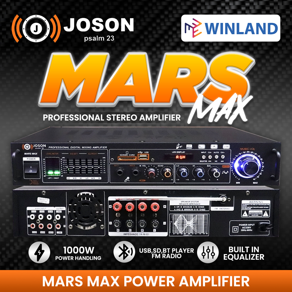 Joson by Winland Mars MAX Professional Amplifier 1000W with Built in ...