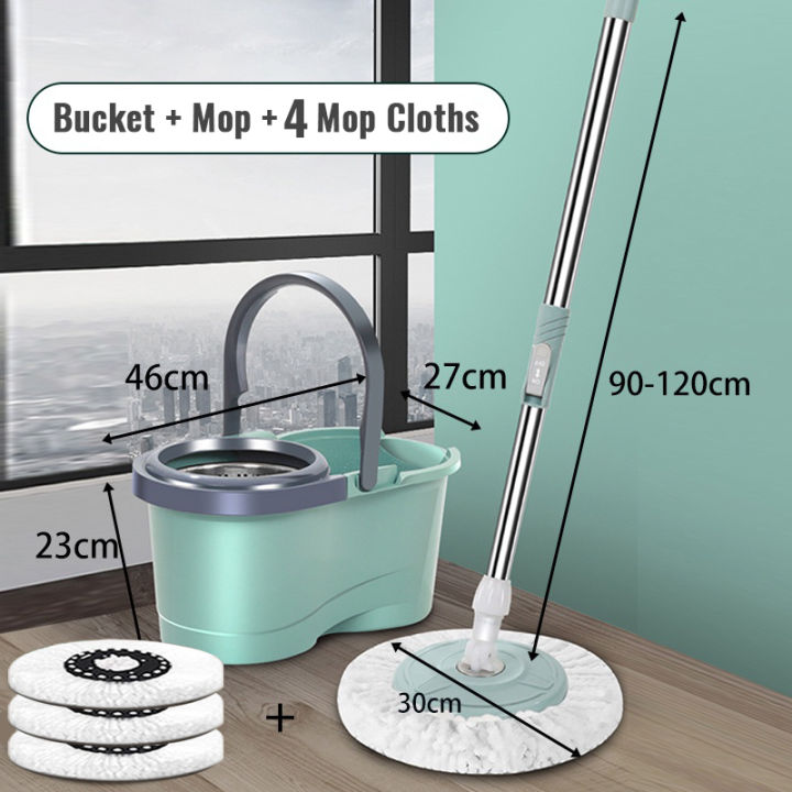 【Free 5 mop heads】Rotary Mop heavy duty Mop for floor tornado Mop Mop ...