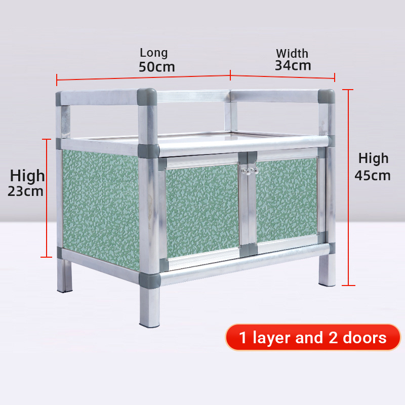 Aluminum alloy kitchen cabinet storage cabinet simple dish cabinet ...