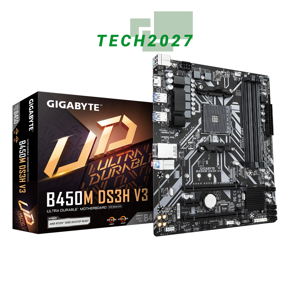 GIGABYTE B450M DS3H V3.0 DDR4/AMD Ryzen AM4/B450/Micro (UPDATED BIOS FOR 3RD GEN) ATX ...