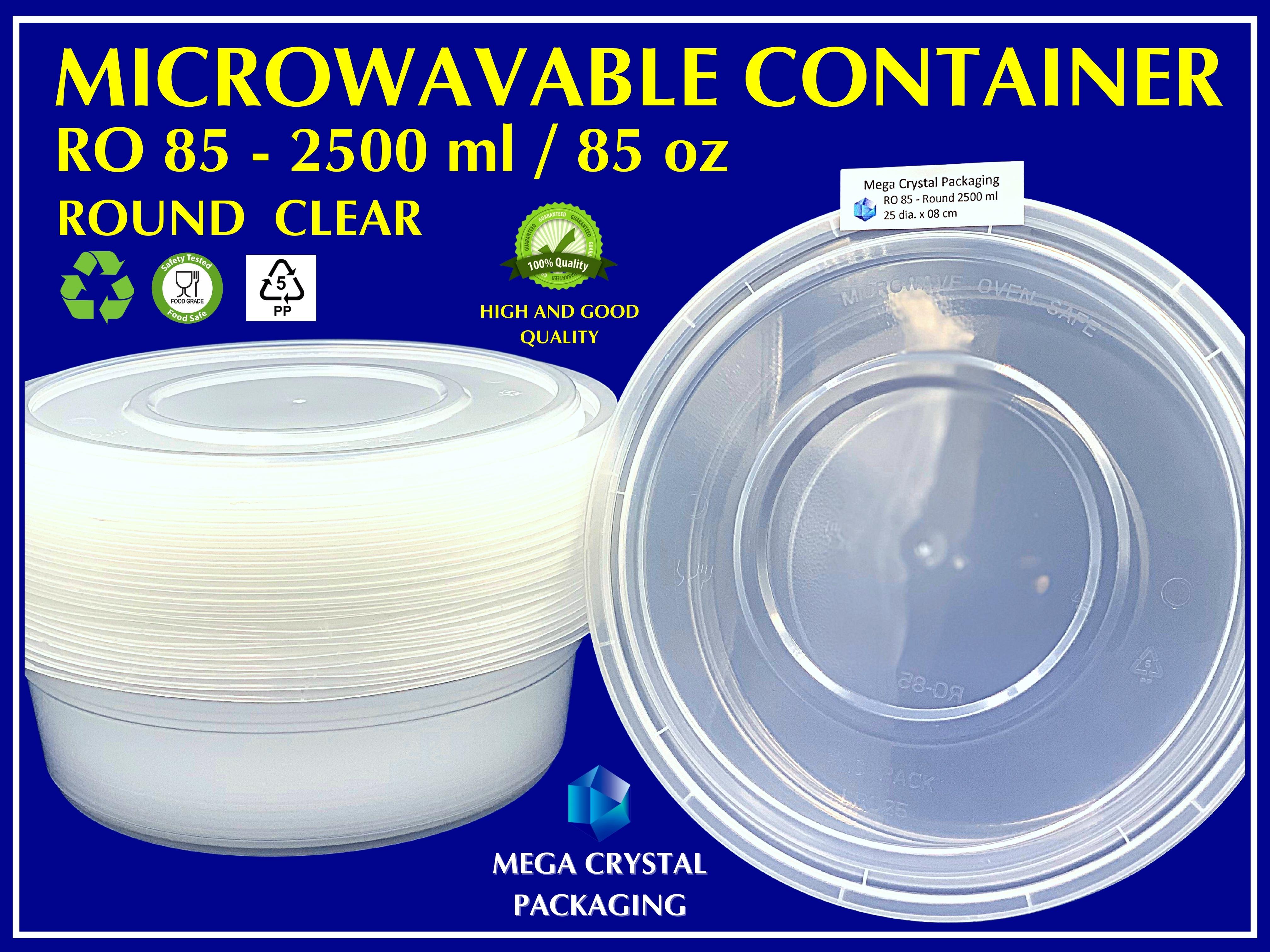 Microwavable Container Round RO 85 - 2500 ml ( 10 pcs. Per Pack ) CLEAR ...