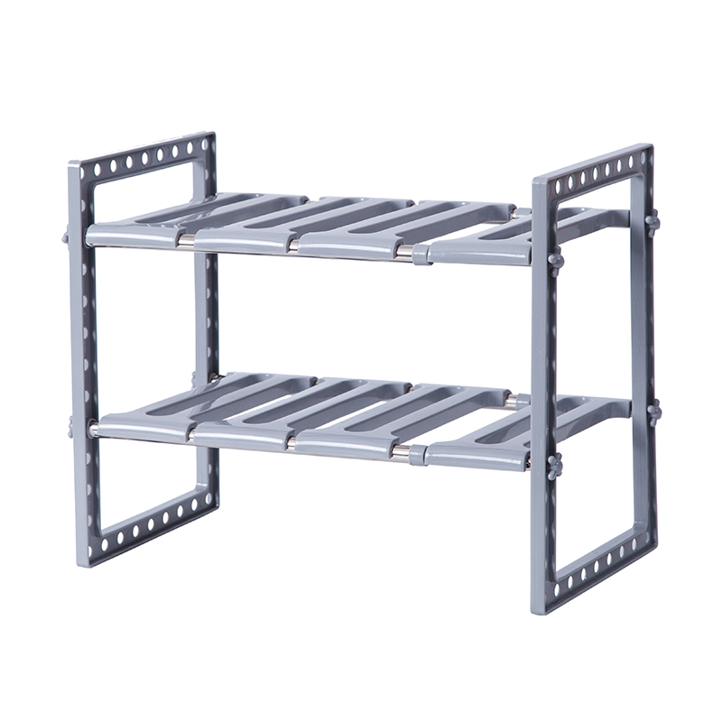 Tiger sink telescopic rack kitchen storage rack double kitchen utensils ...