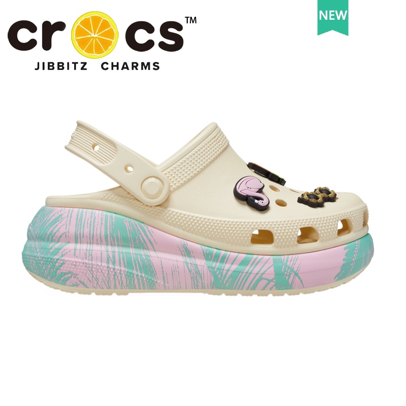 croc Crush Clogs tropical print platform shoes#284051 | Lazada PH