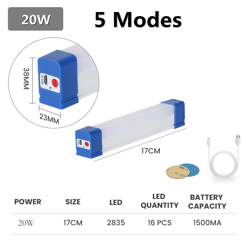 【Buy 1 Take 1】5 Modes Rechargeable Light LED Energy Saving USB Emergency Light 20W 40W 60W T5 ...