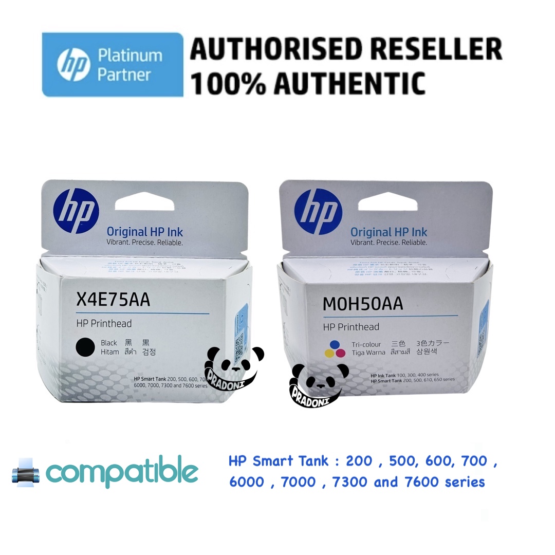 HP Printhead ( X4E75AA Black / M0H50AA Tri - Color ) For HP smart Tank ...