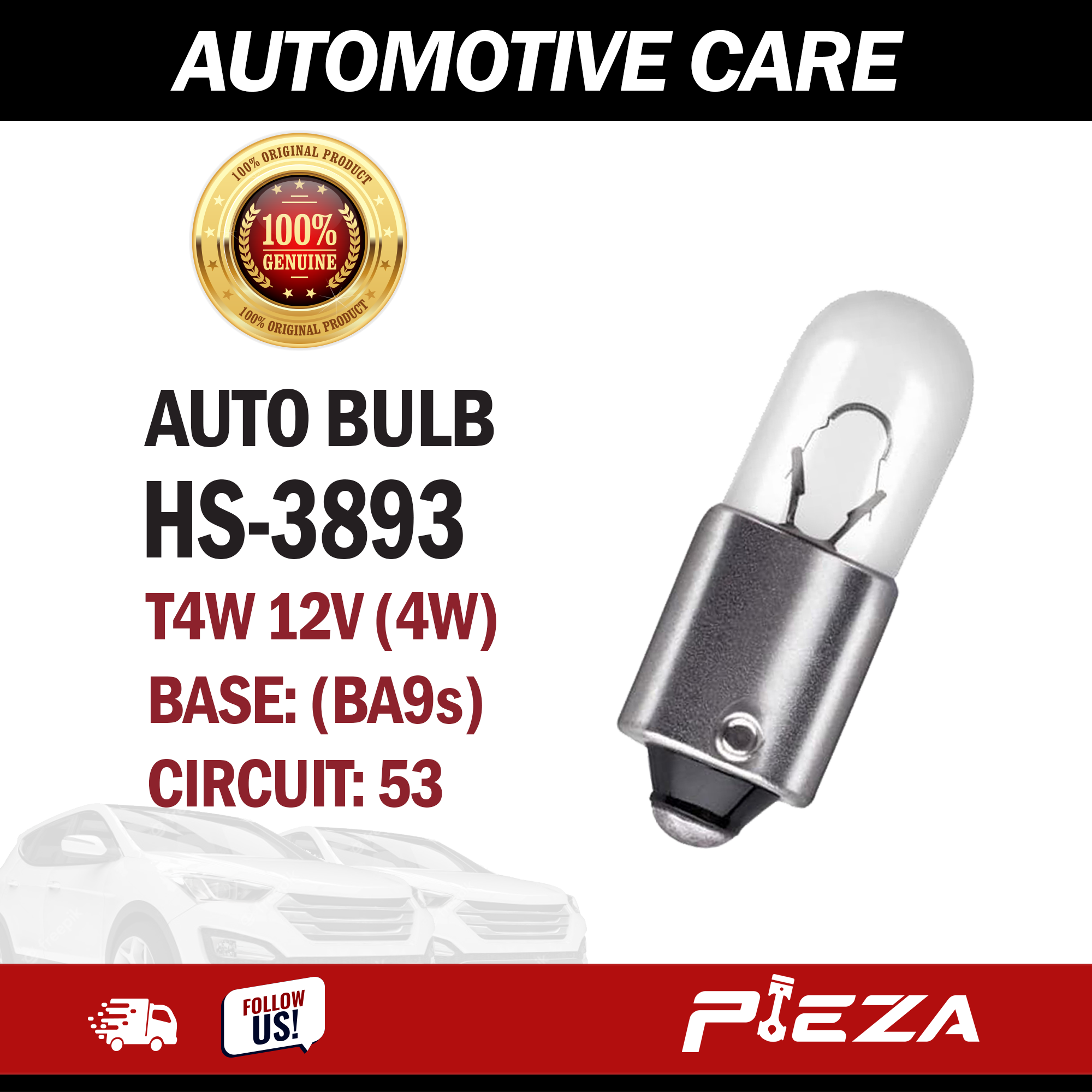 HANSA HS-3893 AUTO BULB T4W 12V (4W) BASE:(BA9s) CIRCUIT:53 | Lazada PH