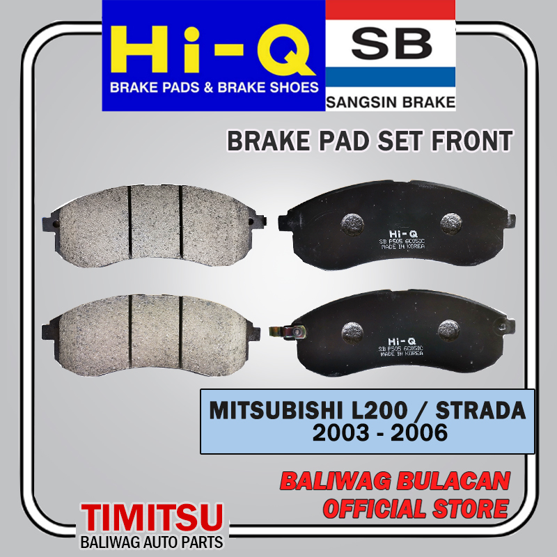 BRAKE PAD FRONT SET MITSUBISHI L200 STRADA 2003-2006 PART NO. SP1602 HI ...