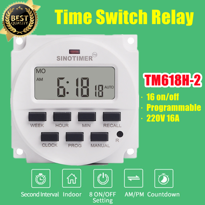 Sinotimer 220v Weekly 7 Days Programmable Digital Time Switch Relay Timer Control For Electric