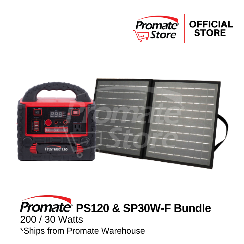 Promate 120 & Foldable Solar Panel SP30W-F Bundle | Lazada PH