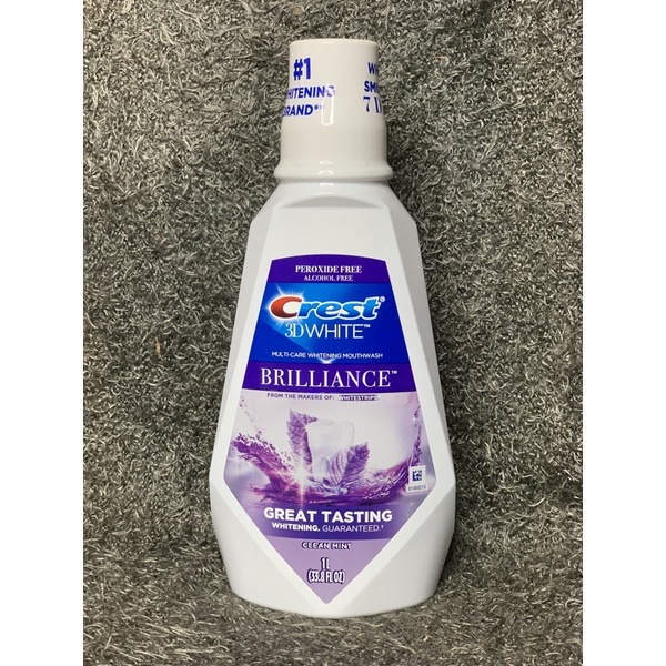 CREST BRILLIANCE WHITENING & GLAMOROUS WHITE MOUTHWASH (1 liter, 33.8 ...