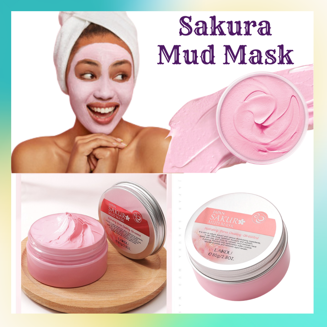 Sakura Mud Mask 80g Deep Clean Whitening Remove Blackhead Hydrating ...