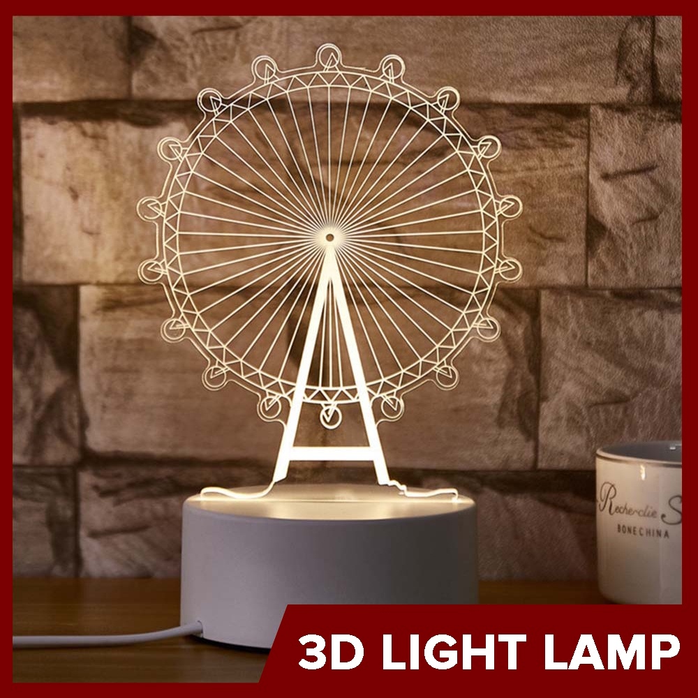 Swan Love 3D Light Design Optical Illusion Light Desk Lamp 1PC 20 By 15 ...