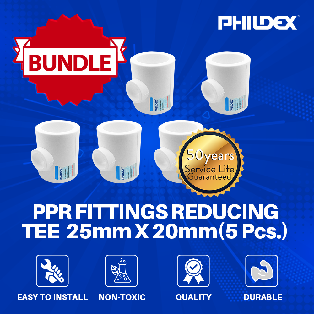 PHILDEX BUNDLE PROMO PPR Fittings - Reducing Tee (25x20mm) | Lazada PH