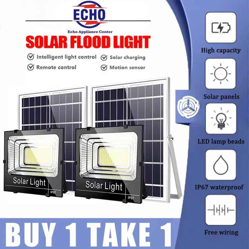 ECHO Buy 1 Take 1 Solar lights 1000W 10 Year warranty LED Lamp Solar Flood Light Solar Powered ...