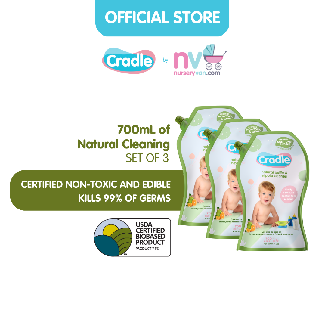 Cradle Natural Baby Bottle Wash & Nipple Cleaner (x3) - USDA ...