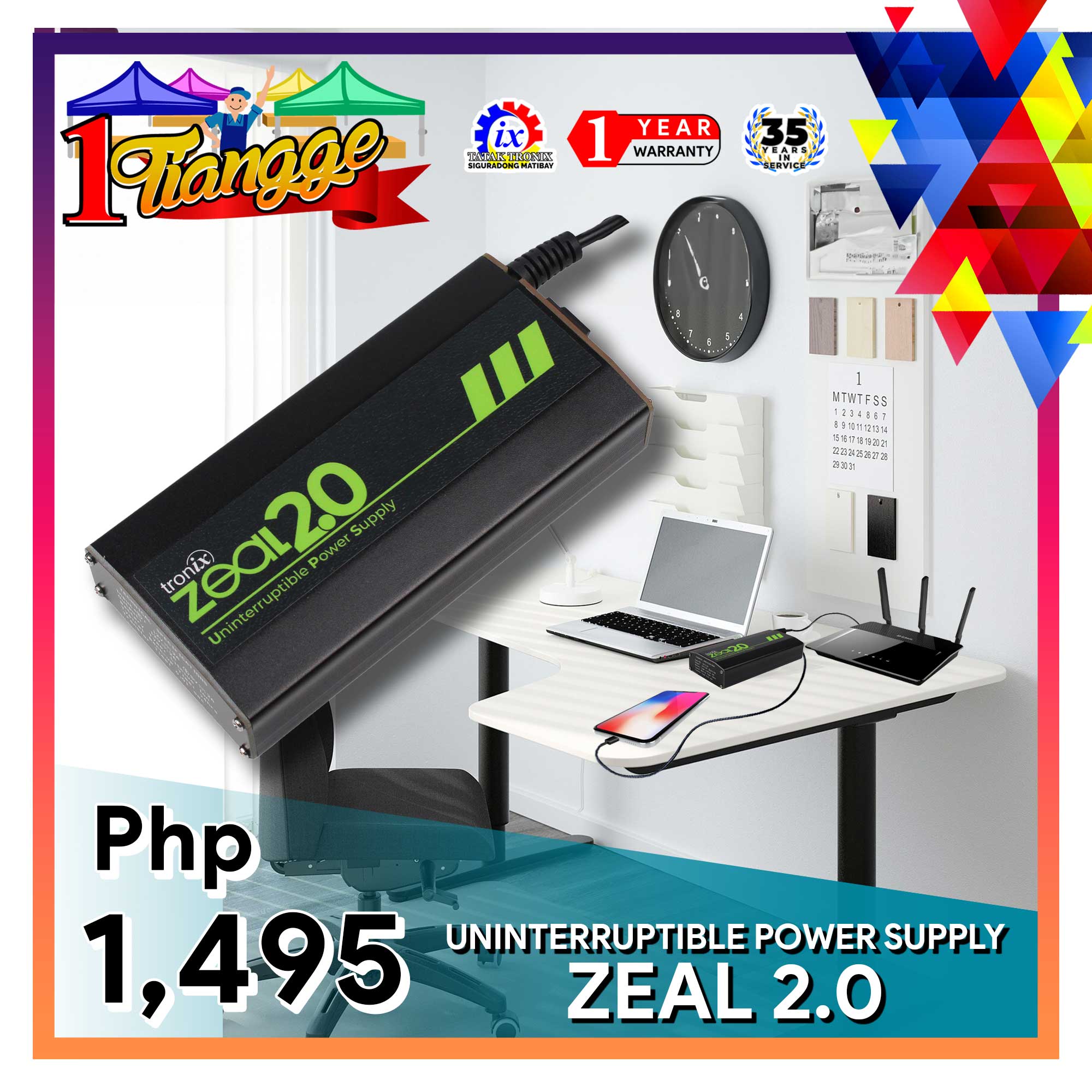 1Tiangge Tronix Zeal 2.0 - Wifi UPS Router UPS DOST Tested Mini UPS ...