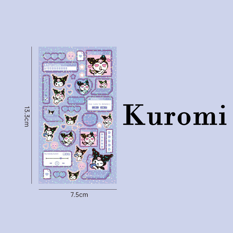 Cartoon Handbook Sticker Sanrio Laser Sticker diy Cuckoo Card Sticker ...