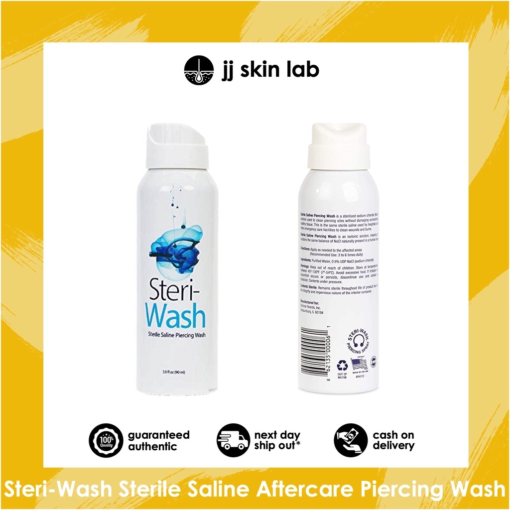 Steri-Wash Sterile Saline Aftercare Piercing Wash 90ml | Lazada PH