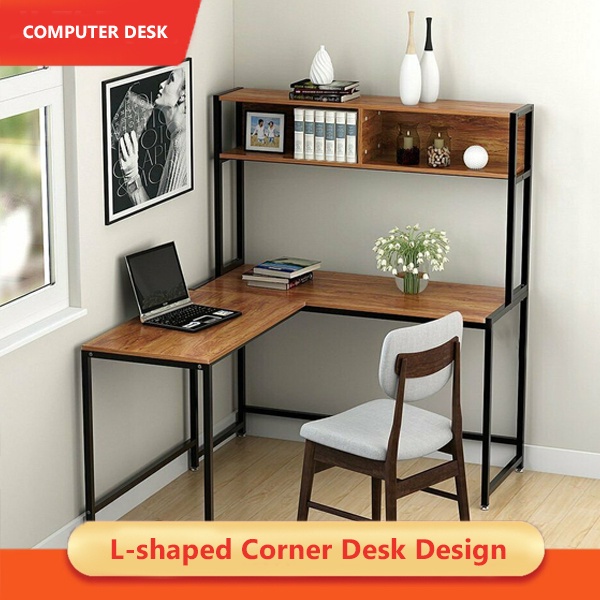 Computer table L Shaped Computer Desk with Hutch Office Desk Study ...
