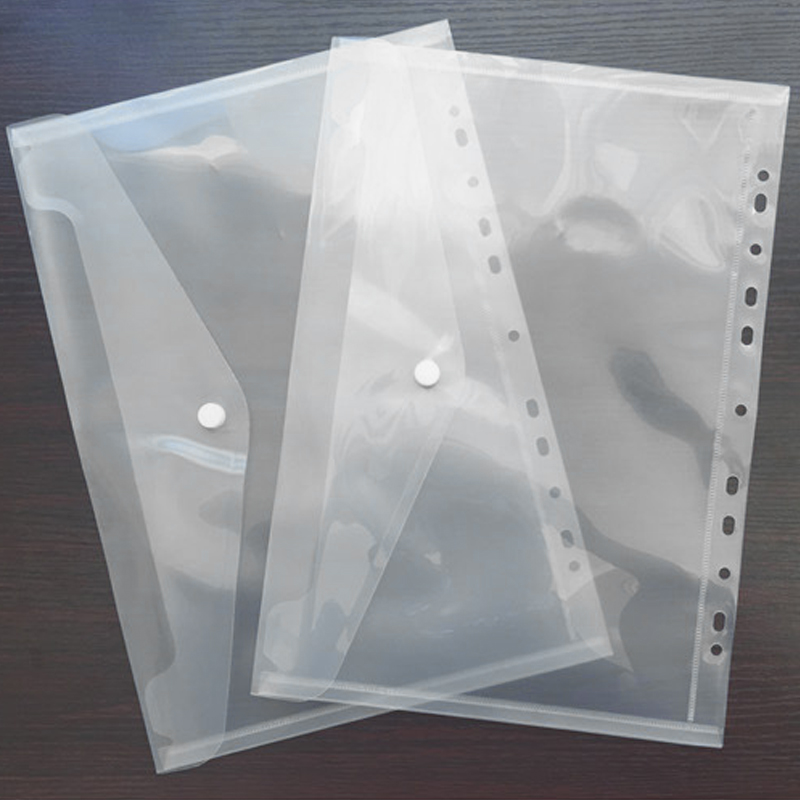 10Pcs 11 Hole Transparent A4 Document File Bag Plastic Folder File Bill ...