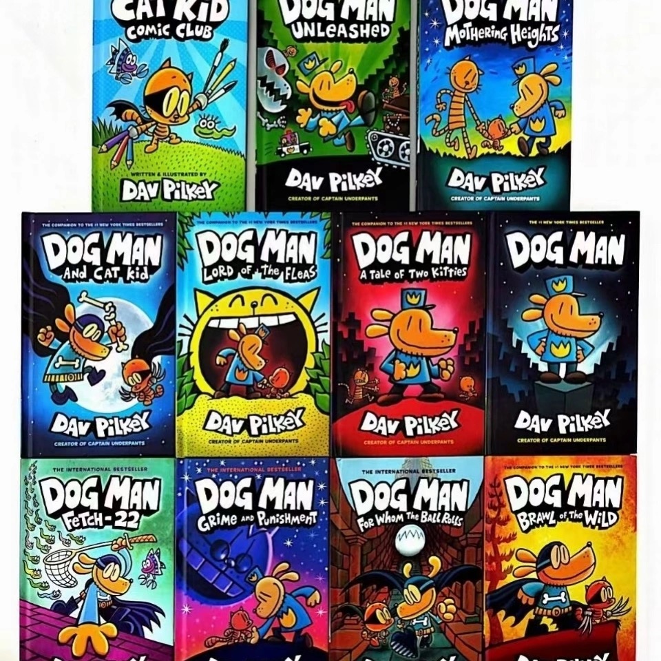 Dog man books kid books children comic book softcover Books set of 8 by ...